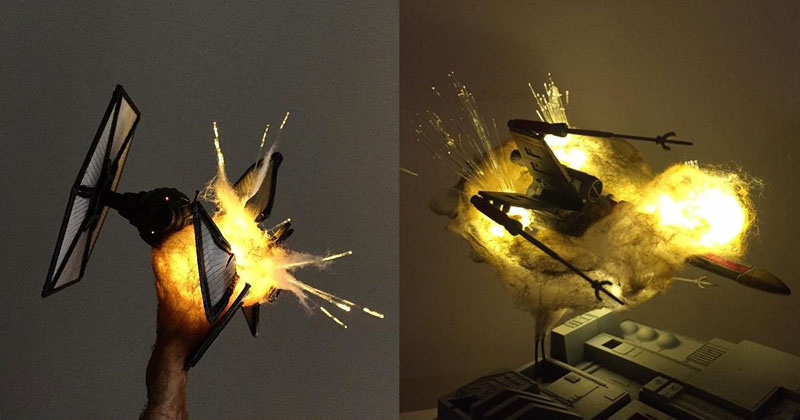 ‘Exploding’ Model Star Wars Ships Using Cotton Balls and LEDs ...