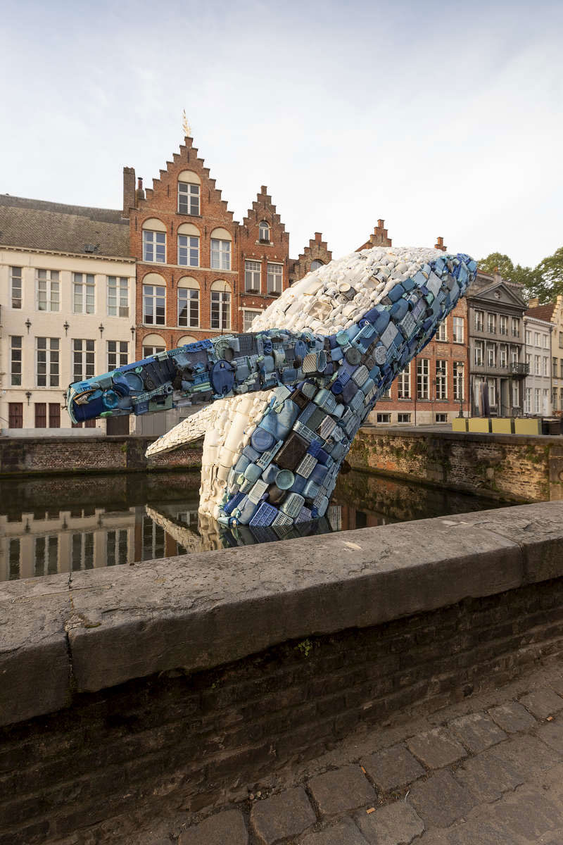 A 38 ft Tall Breaching Whale Made From 10,000 Pounds of Plastic Ocean ...