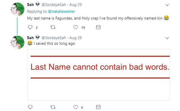 When Your Name Is Too Rude for a Website’s Algorithm » TwistedSifter