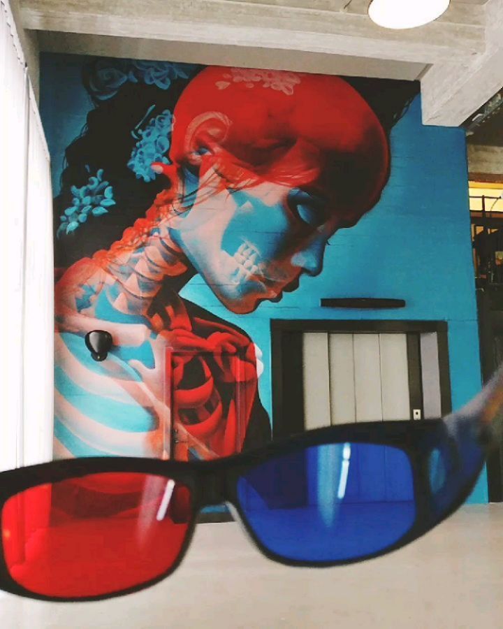 Double Exposure Murals That Show Multiple Artworks with 3D Glasses ...