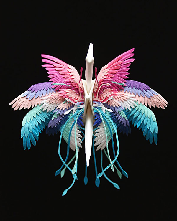 Paper Artist Folds Cranes and Then Gives Them Intricate Decorations ...
