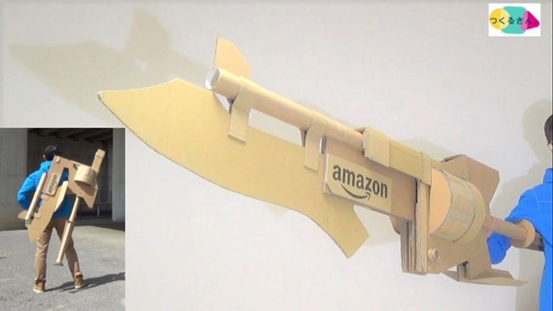 Guy Makes Oversized Novelty Weapons from Old Amazon Boxes » TwistedSifter