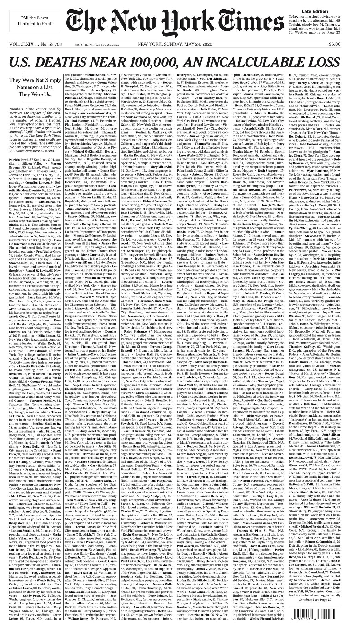 This Was the Front Page of the Sunday Edition of the New York Times ...