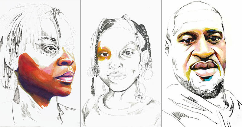 Artist Channels Grief Into Unfinished Portraits Where 1 Year of Life ...