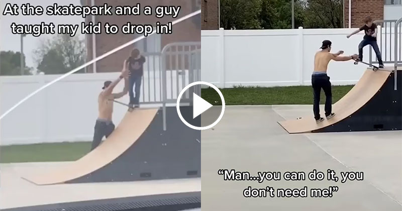 Random Guy at Skate Park Teaches Kid How To Drop In » TwistedSifter