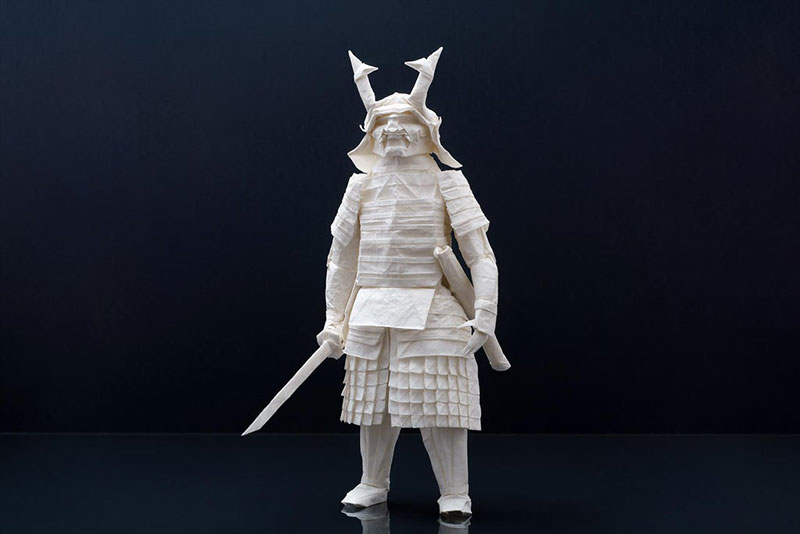 This Origami Samurai was Folded from a Single Sheet of 95 x 95 cm ...