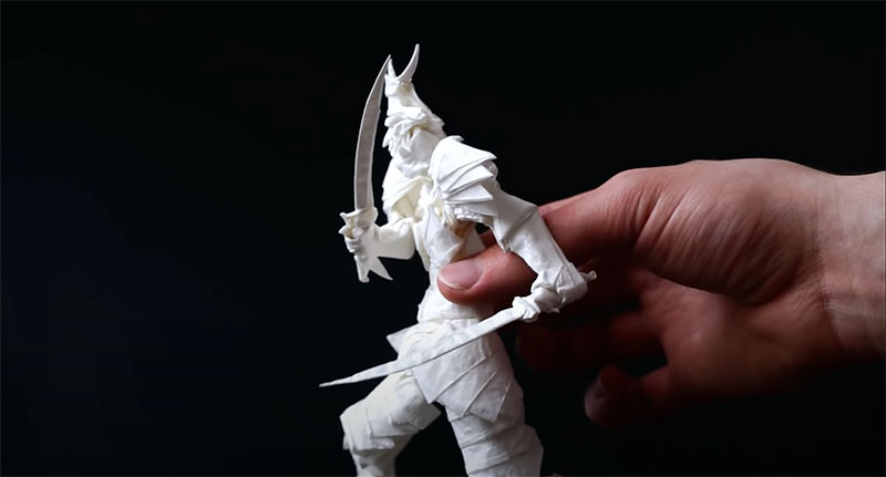 This Origami Samurai was Folded from a Single Sheet of 95 x 95 cm ...