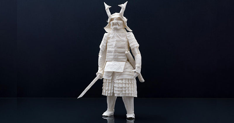 This Origami Samurai was Folded from a Single Sheet of 95 x 95 cm ...