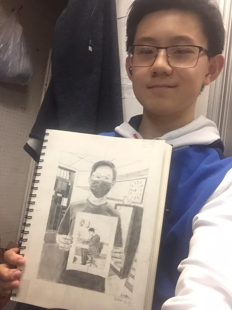 Talented Teen Draws 7 Levels of Recursive Self Portraits » TwistedSifter
