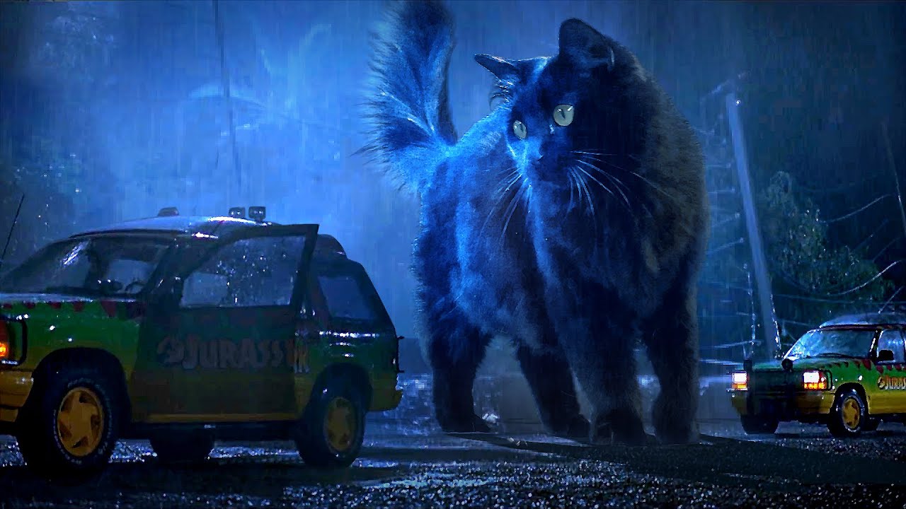 Someone Replaced the T-Rex in Jurassic Park with a Giant Cat and It’s ...