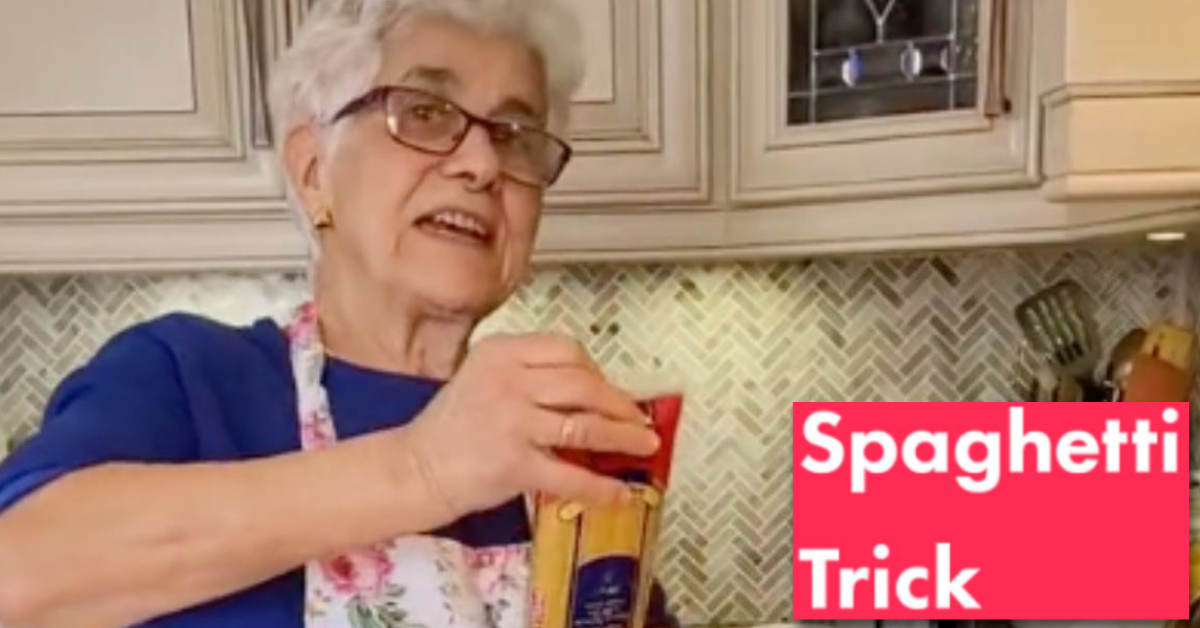 Italian Grandmother Shows How to Open Spaghetti Package Without ...