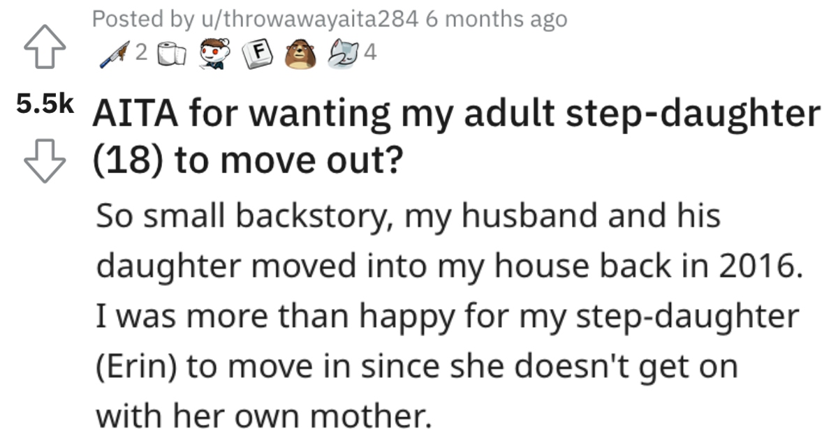She Wants Her Adult Stepdaughter To Move Out Of The House Is She Wrong