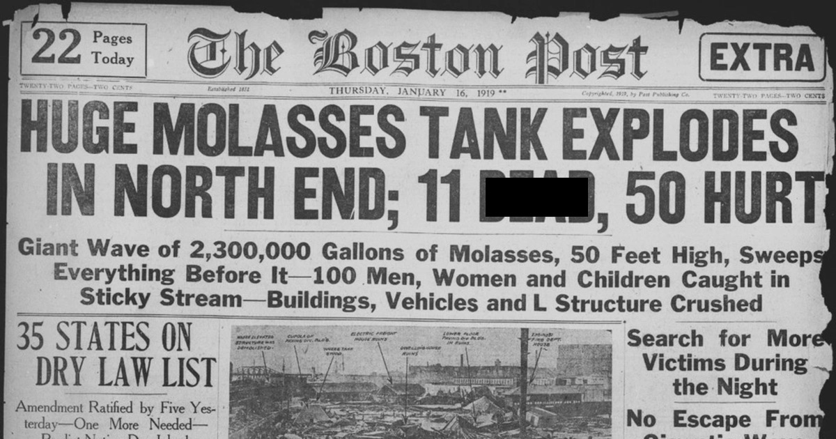 The 1919 “Great Molasses Flood” That Turned Boston Into A Sticky Mess ...