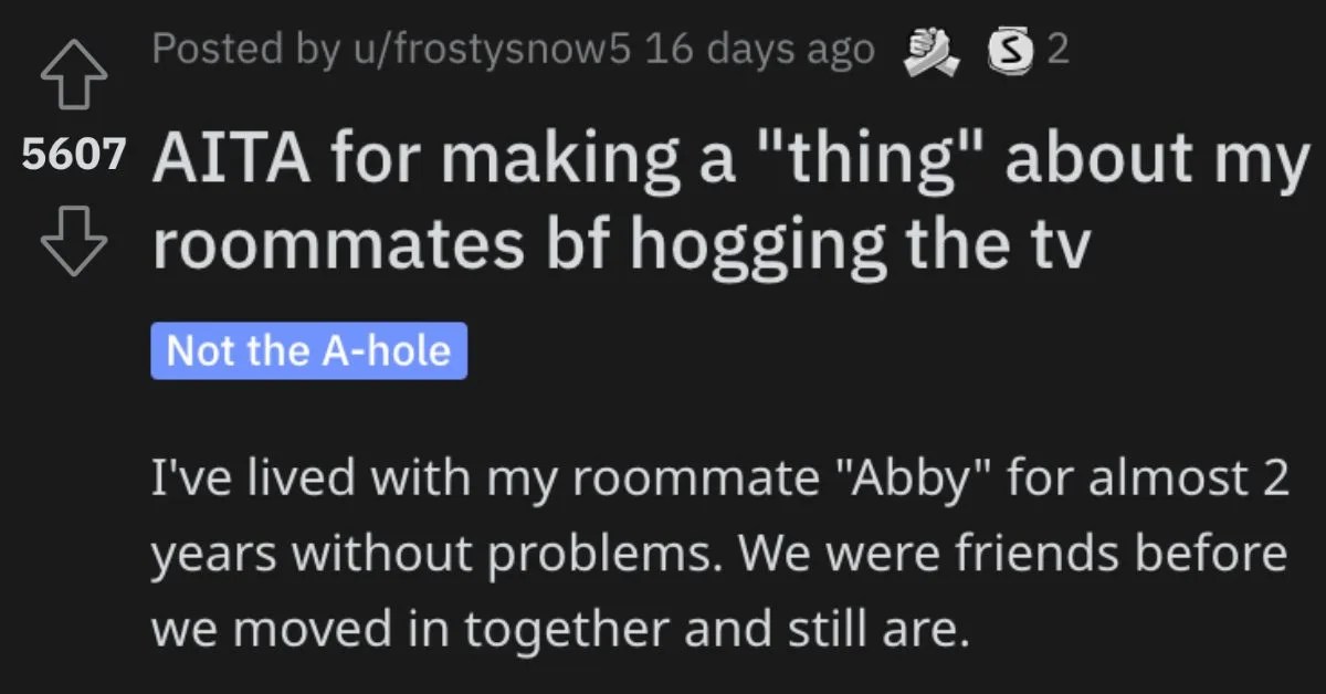 Is This Person Wrong for Making a Big Deal About Someone Hogging the TV ...