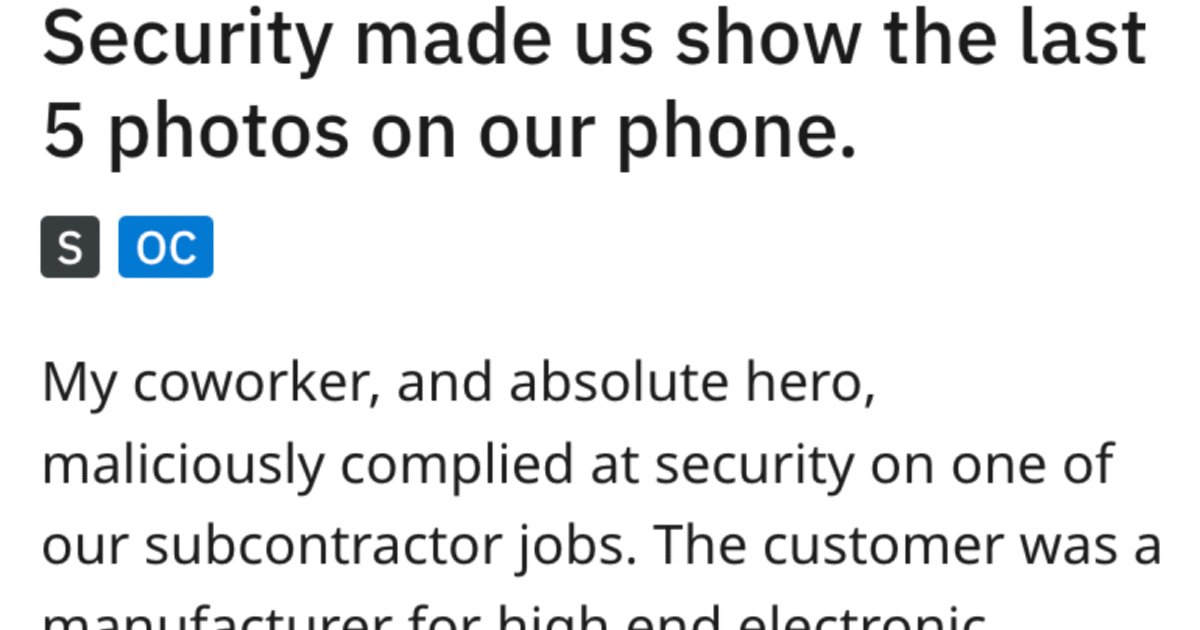 This Man Got Security To Stop Checking Their Phone By Showing Them ...