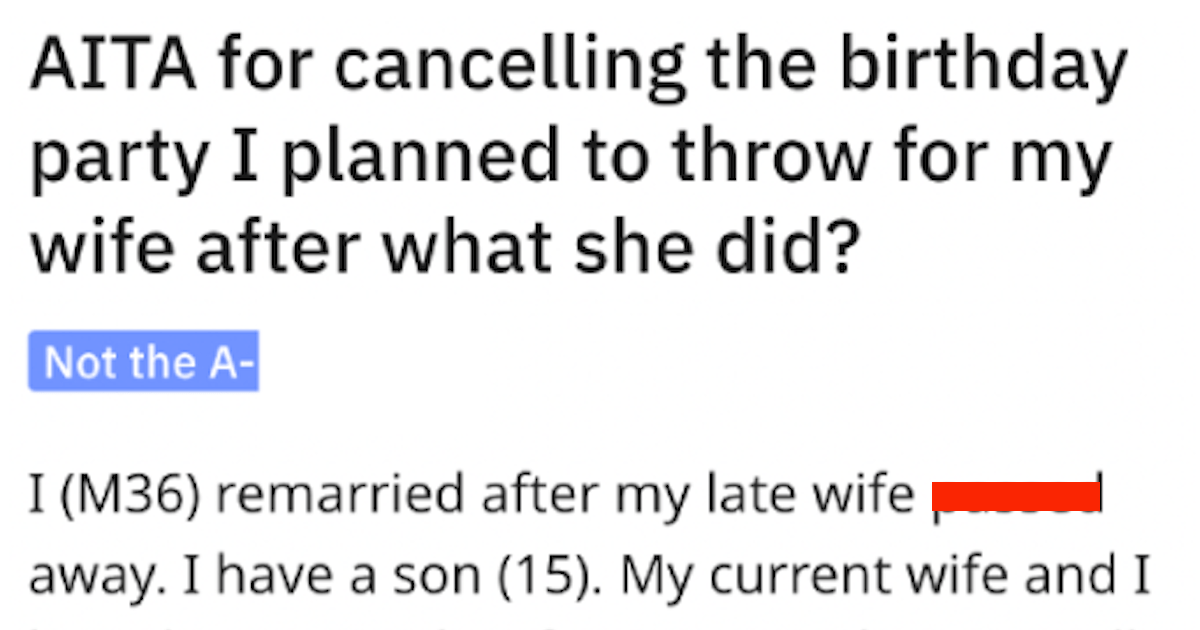 Dad Cancels Wife’s Birthday Dinner After She Disrespects His Son ...