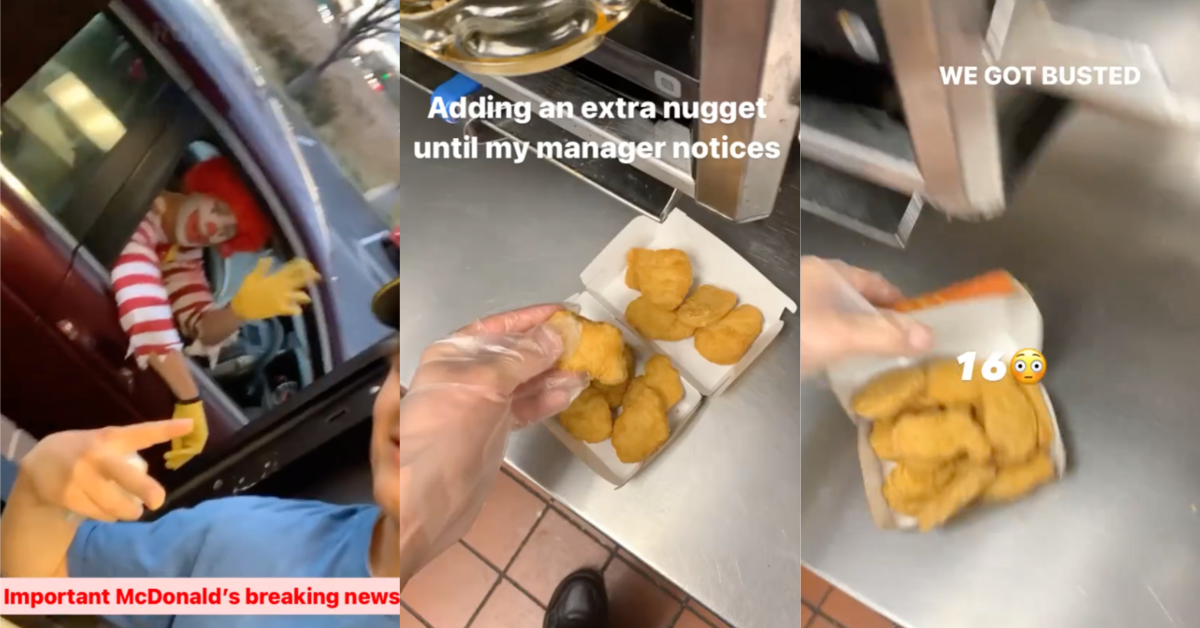 ‘If you got 15 nuggets in your 10 pc it was me.’ – McDonald’s Worker ...