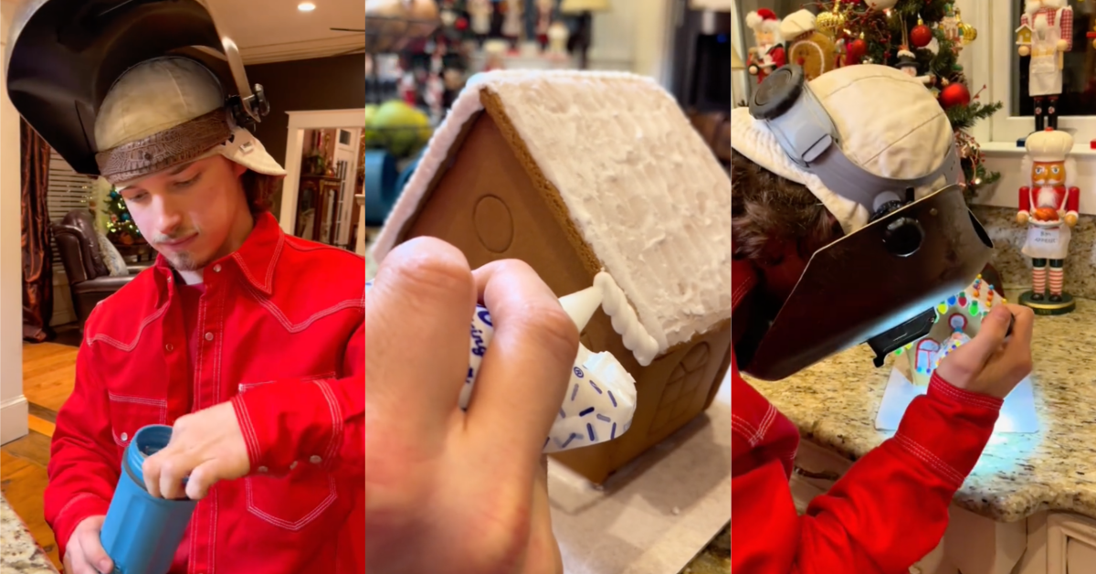 Professional Welder Uses His Skills Builds An Amazing Gingerbread House ...