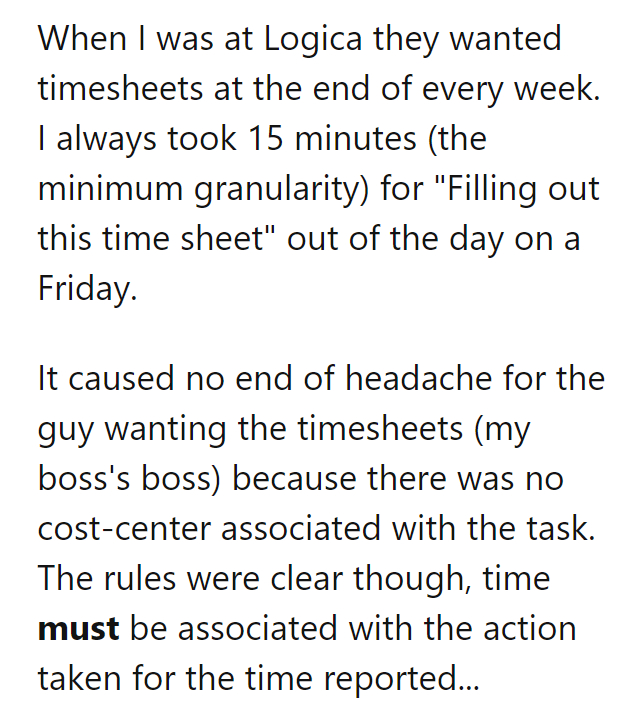 Management Started Asking For Highly Detailed Timesheet, So An Employee ...