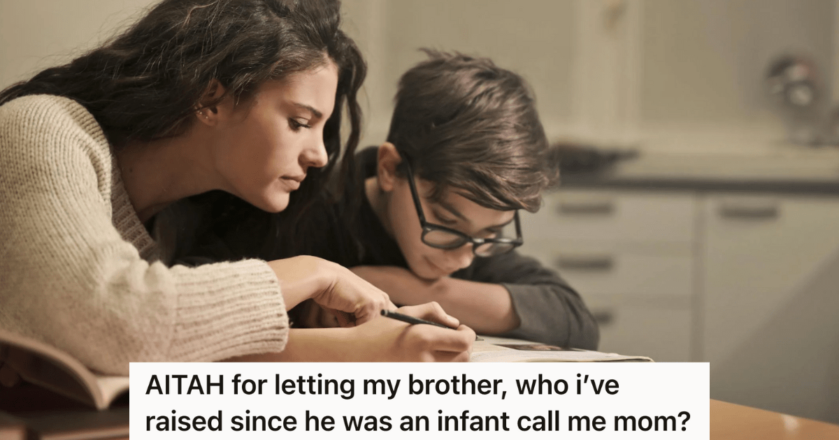 Her Younger Brother Calls Her “mom” Since She Raised Him But Her Coworker Thinks This Is Really