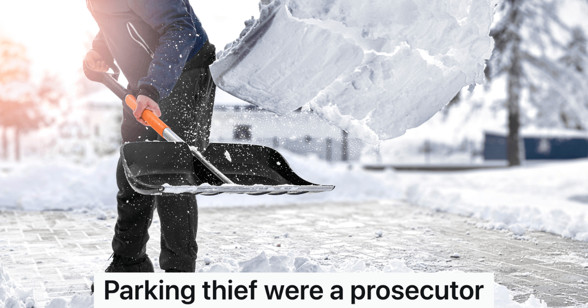 Driver Spends Hours Shoveling Snow Out Of A Parking Spot, So When ...