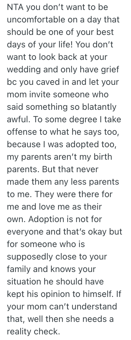 Her Mom Wants To Invite Someone She Doesn’t Like To Her Wedding, But ...