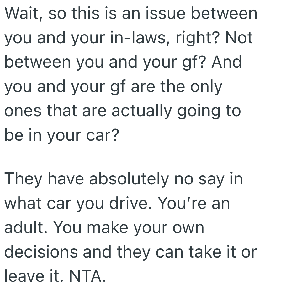A Future Son-in-Law Wants To Bring His Own Ride On A Family Trip, But ...