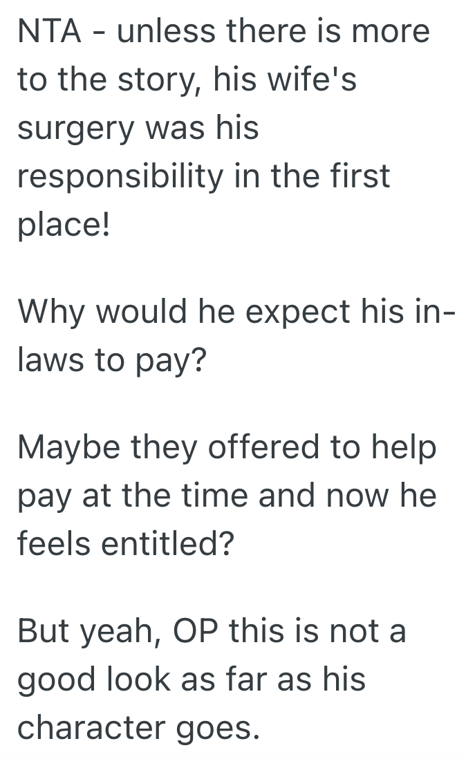 Man Wants His Late Wife’s Parents To Repay Him For Her Surgery, But His ...