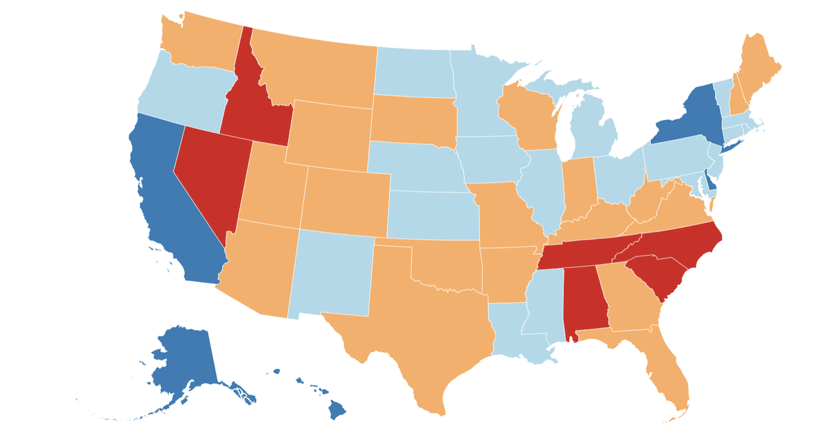 New Map Shows The States Americans Are Moving To (And Away From) In The ...