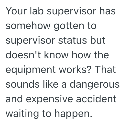 Supervisor Disagrees With Employee About How To Conduct A Lab Test, So ...