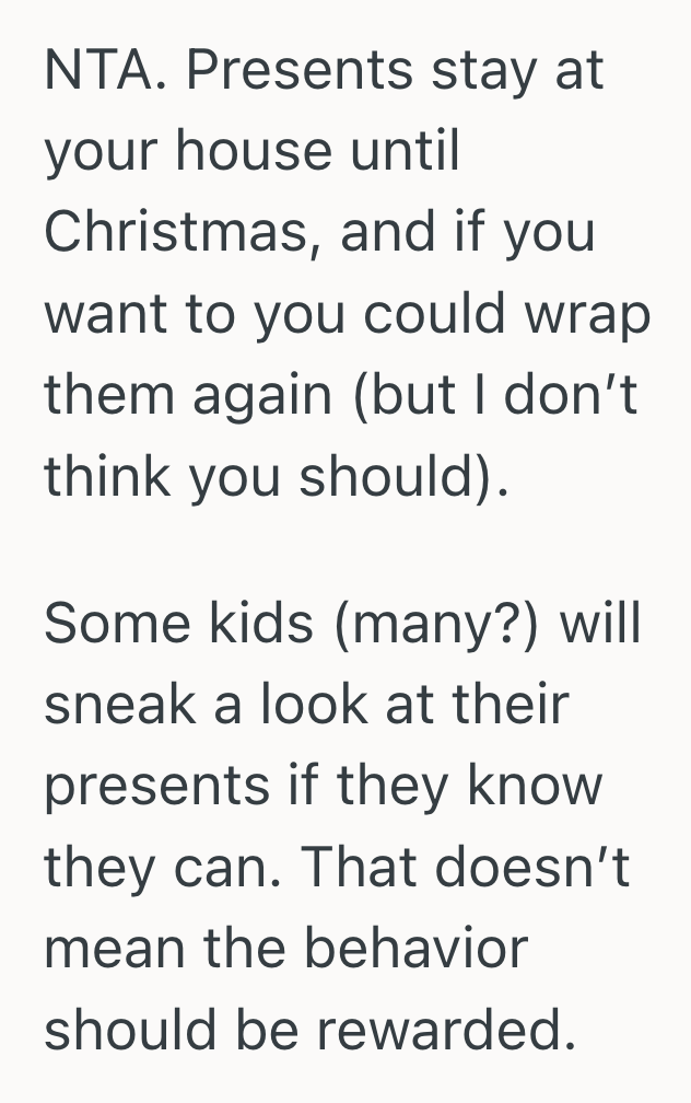 Child Opened Christmas Gifts Early Despite Clear Rules, So One ...