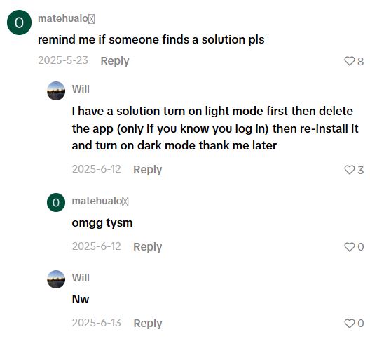 Weird Glitch With TikTok's Dark Mode Have People Seeing White In The ...