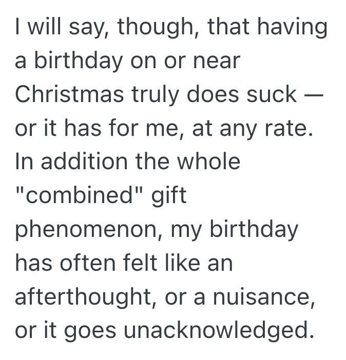 Sister Always Hated Combined Birthday And Christmas Presents, So When ...