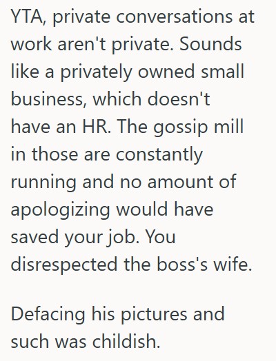 Employee Fired After Comment About Boss’s Wife, Then Vandalizes Photos ...